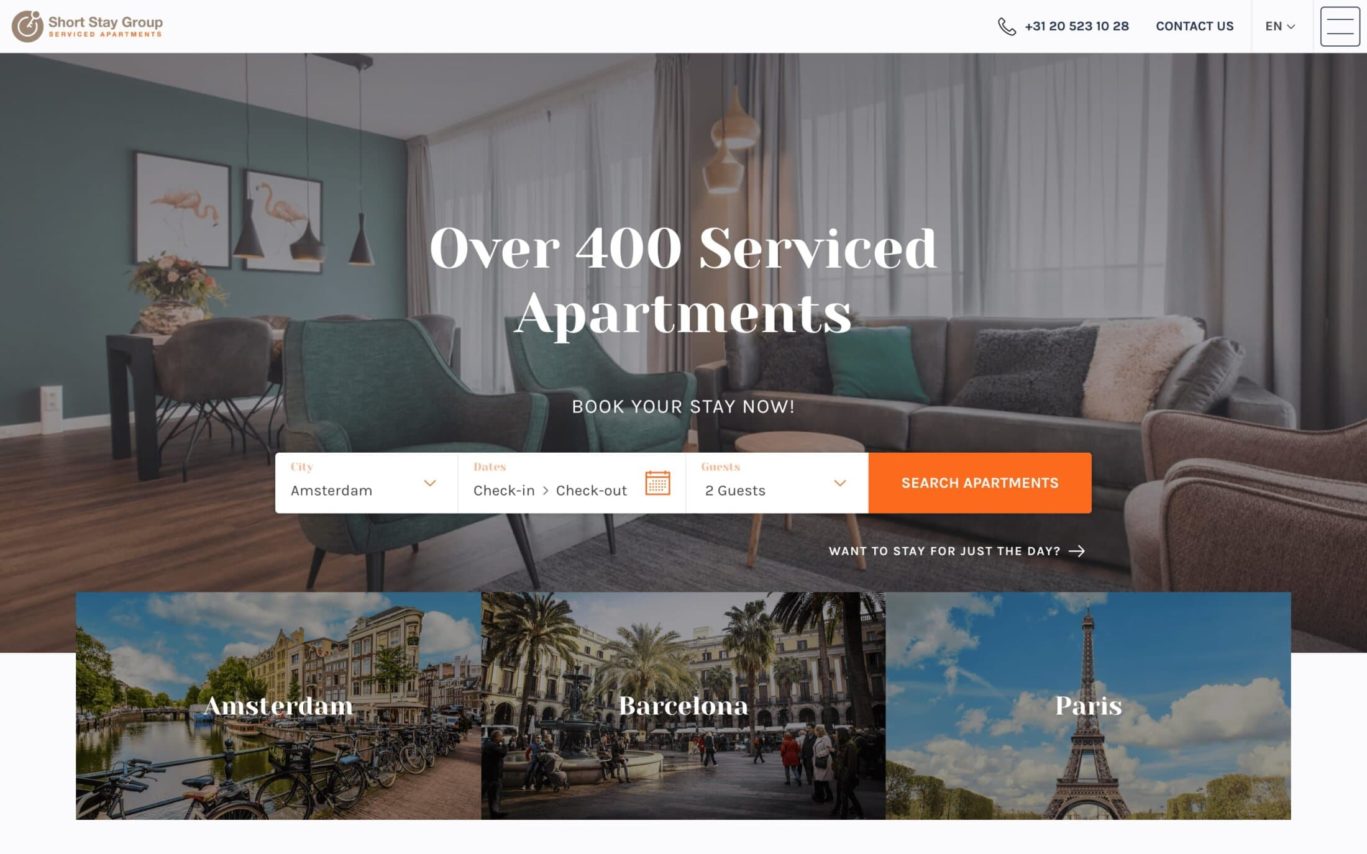 Short Stay Group | Creative Hotel Websites | Hotel Website Designers
